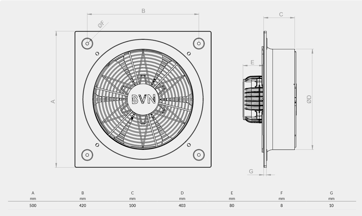 BVN - Ventilátor BSMS-400 - Ventilatorok